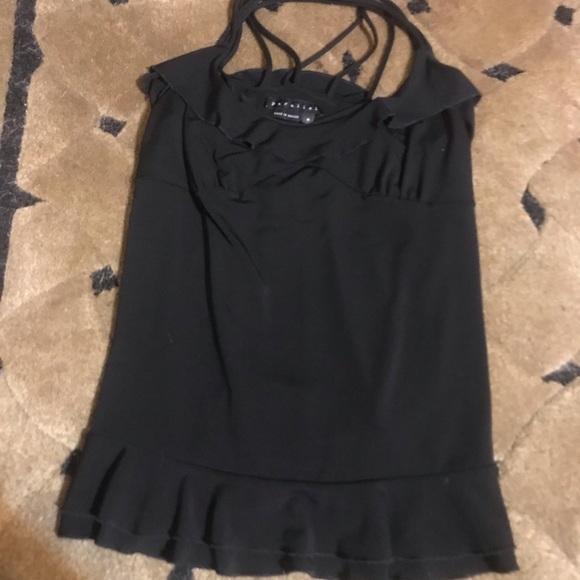 parallel | Tops | Black Spaghetti String Shirt Size Medium | Poshmark